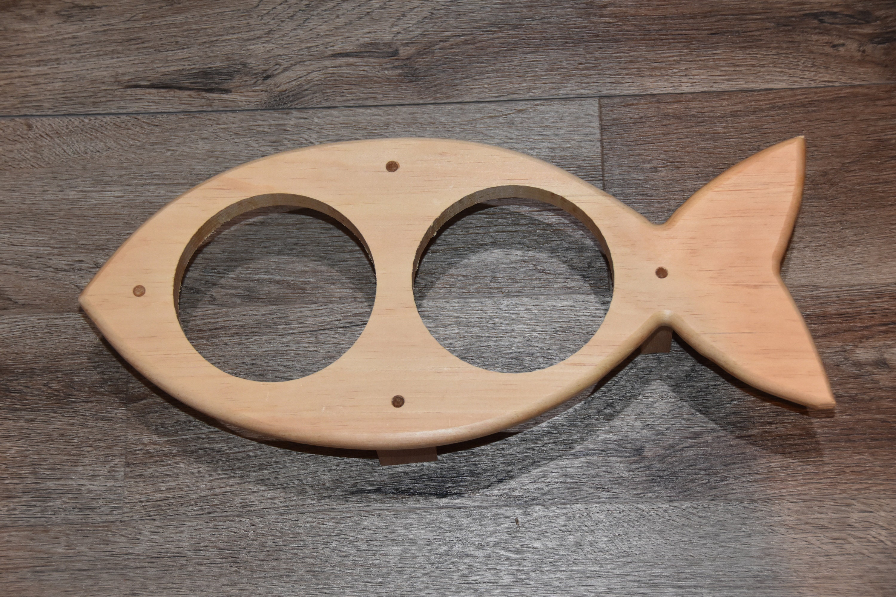 Handmade Wood Raised Fish-shaped Cat Bowl Holders With Bowls - Etsy