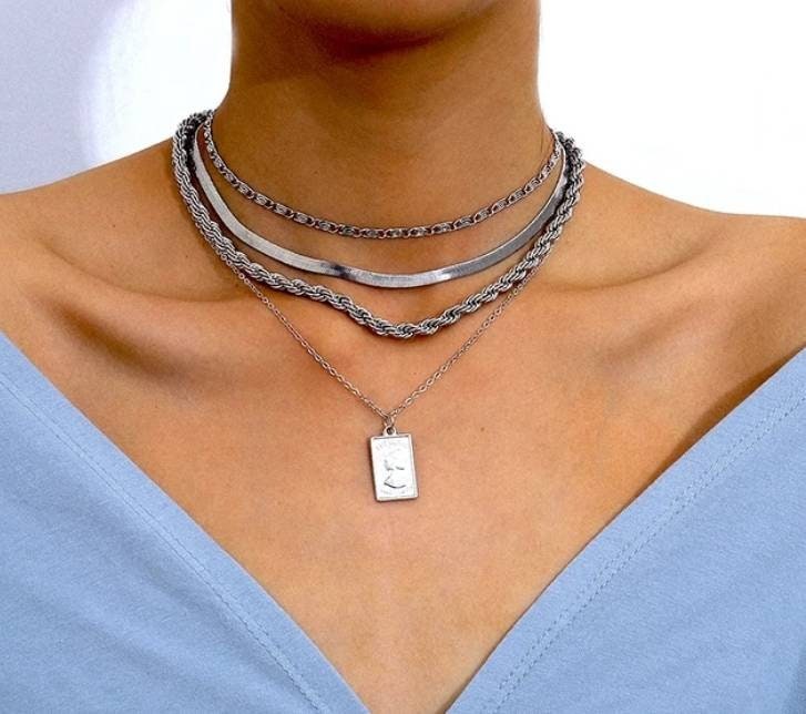 Chain Necklace 4pc Set Gold Necklace Set Rope Chain - Etsy Canada