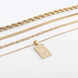 Chain Necklace 4pc Set Gold Necklace Set Rope Chain - Etsy Canada