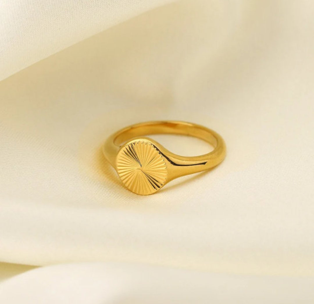 Gold Signet Ring, Signet Ring, Stackable Ring, Gold Ring, Signet Ring ...