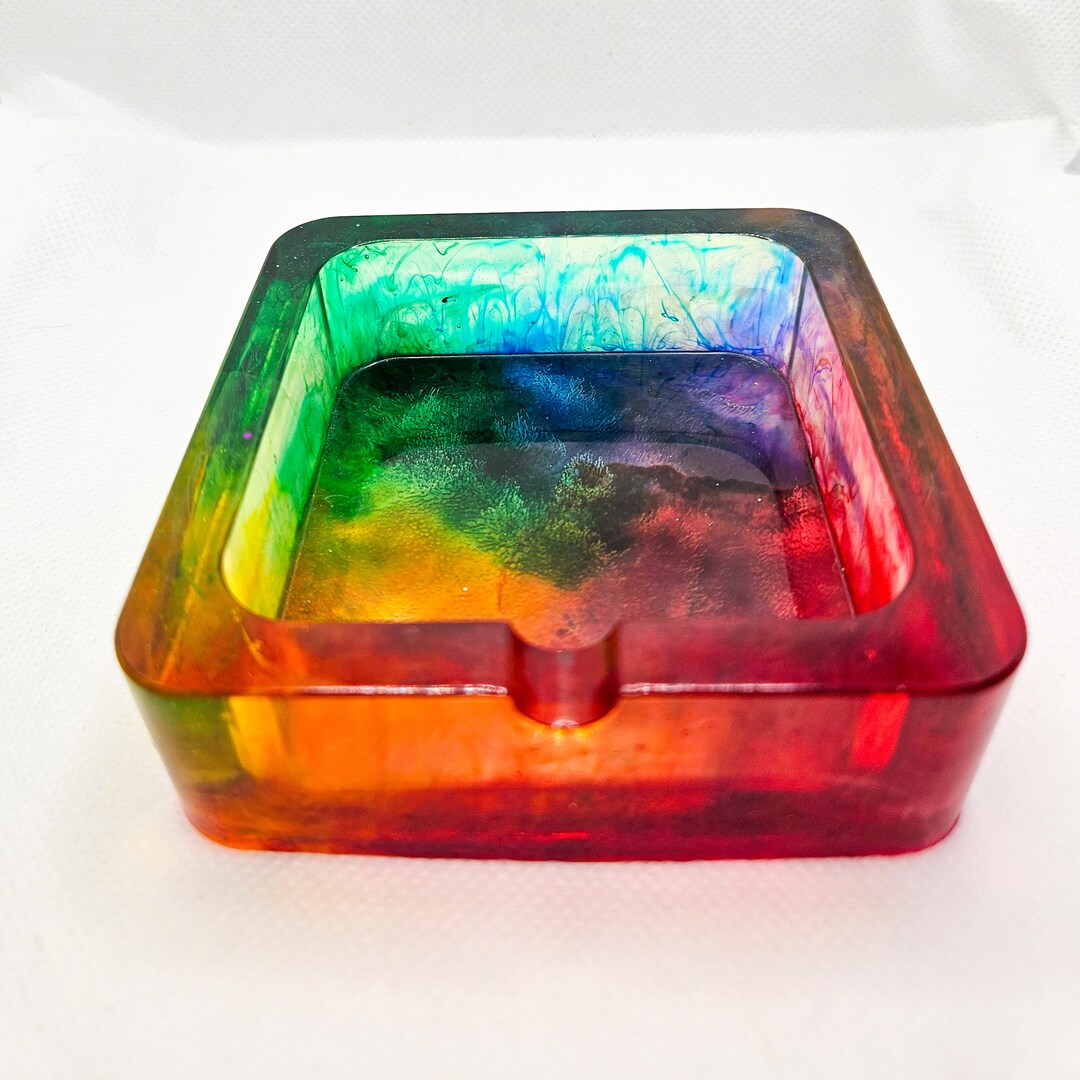Resin Ashtray, Rainbow Ashtray, Ashtrays for Women, Rolling Trays ...