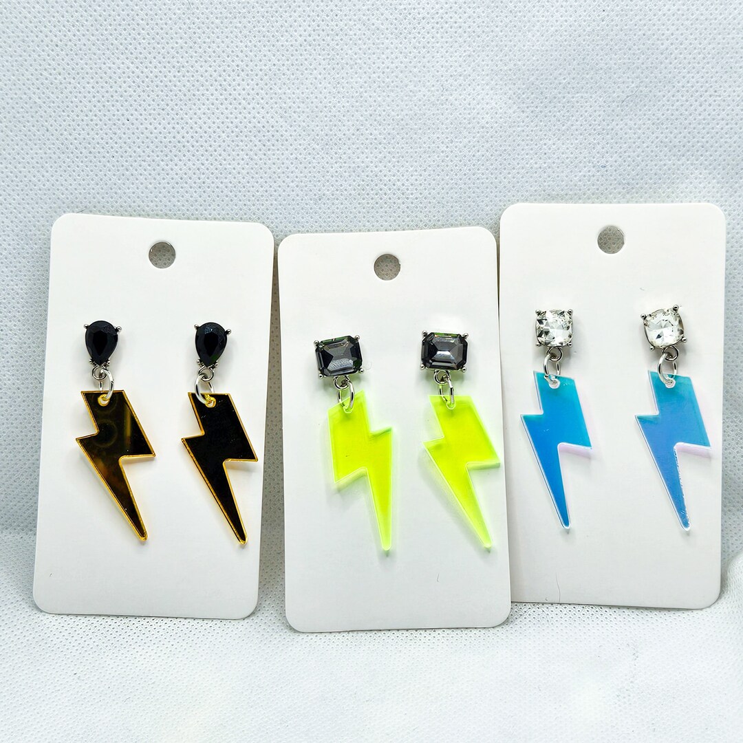 Lightning Earrings, Lightning Bolt Studs, Stud Earrings, Statement ...