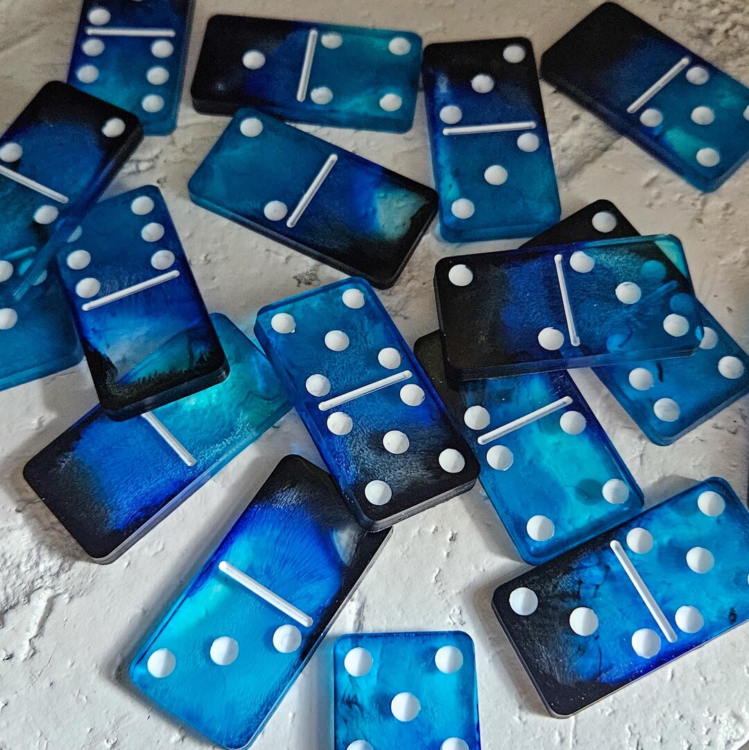 Deep Sea Resin Domino Set, Dominos, Domino Game Set, Custom Domino Set ...