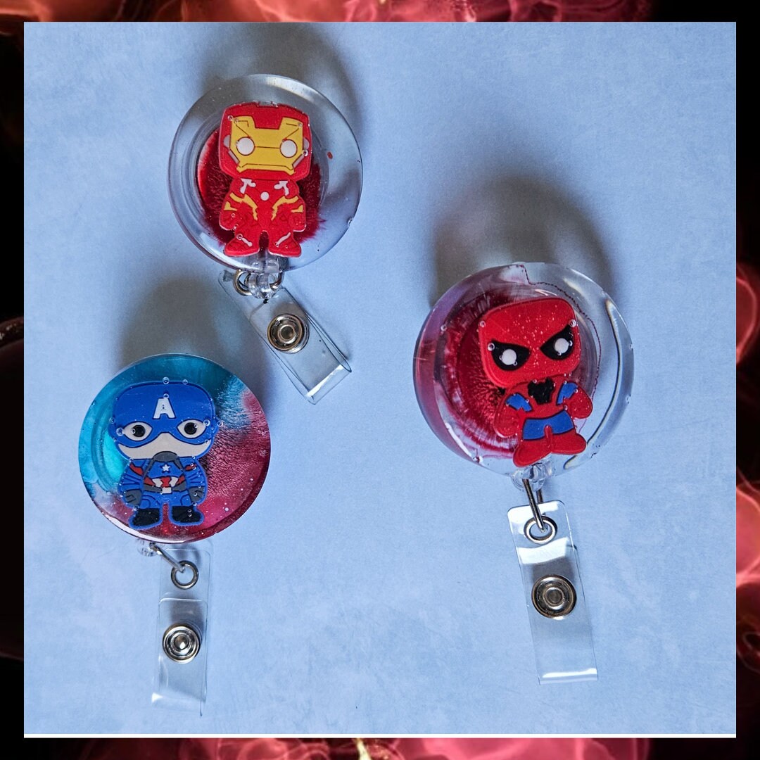 Resin Badge, Super Hero Badge Holder, Retractible Badge Reel, Nurse ...
