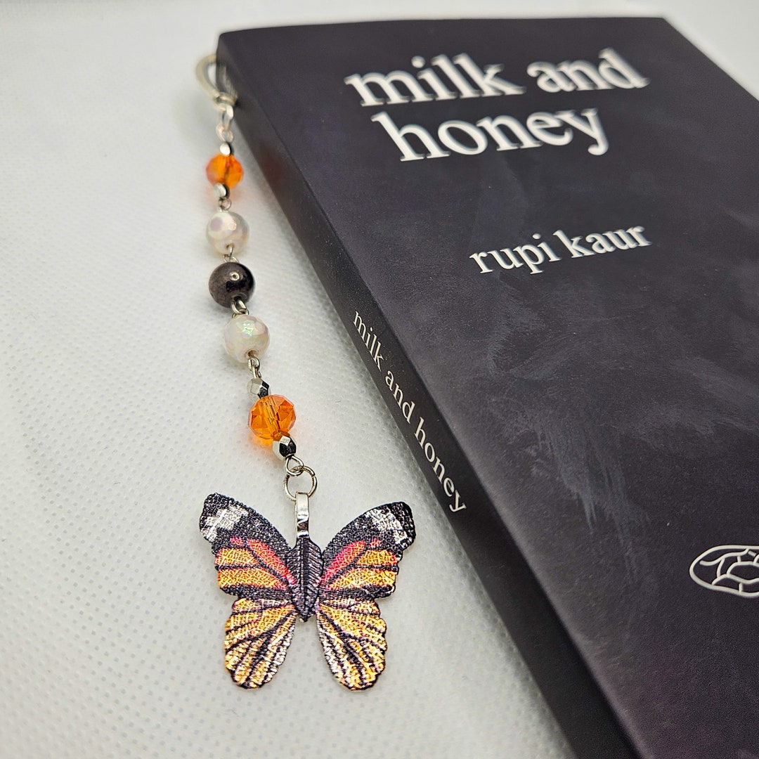 Monarch Butterfly Beaded Bookmark, Hook Bookmark, Nature Bookmark ...