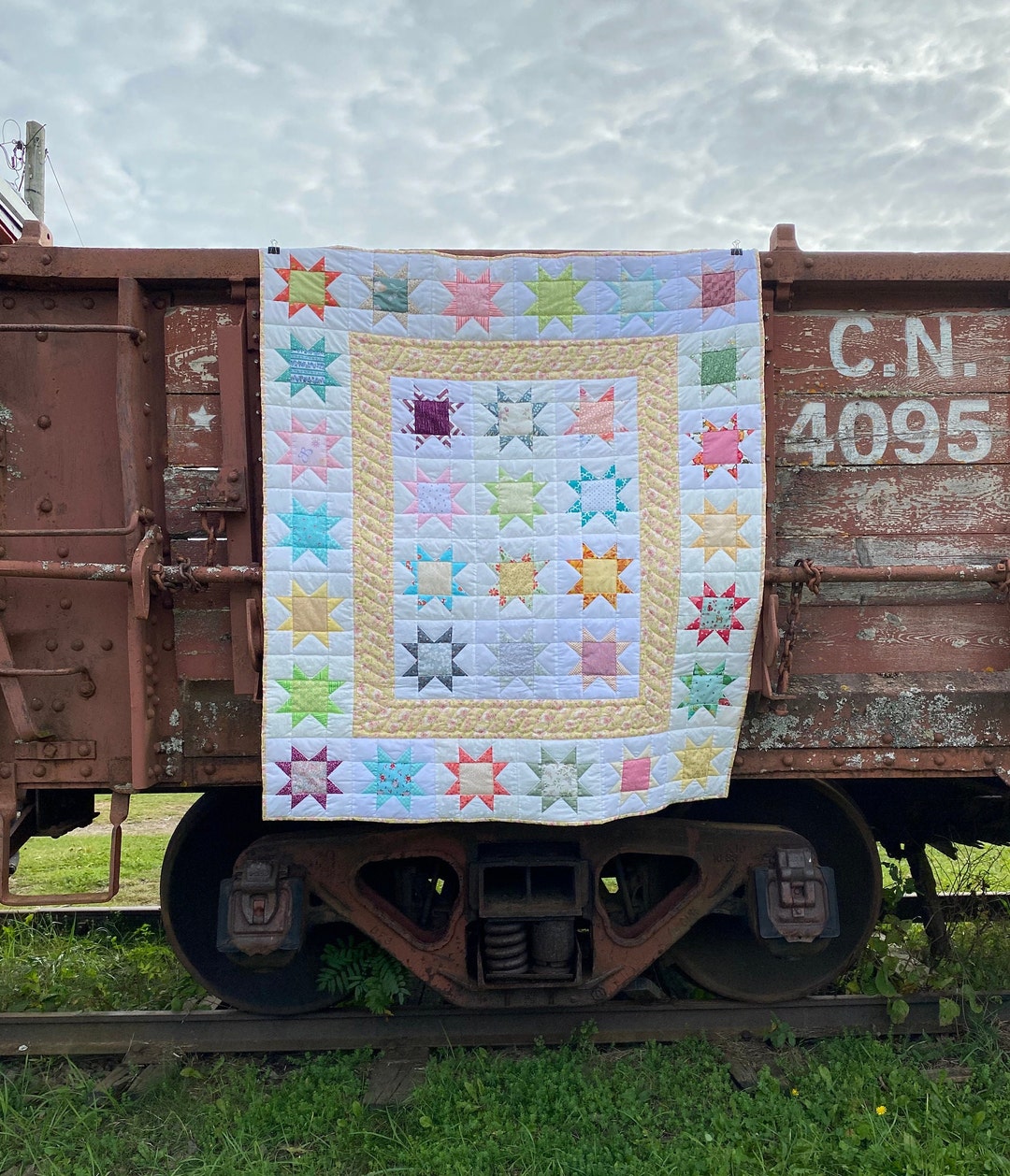 Finished Star Lap Quilt, Homemade Lap Quilt, Finished Lap Quilt ...