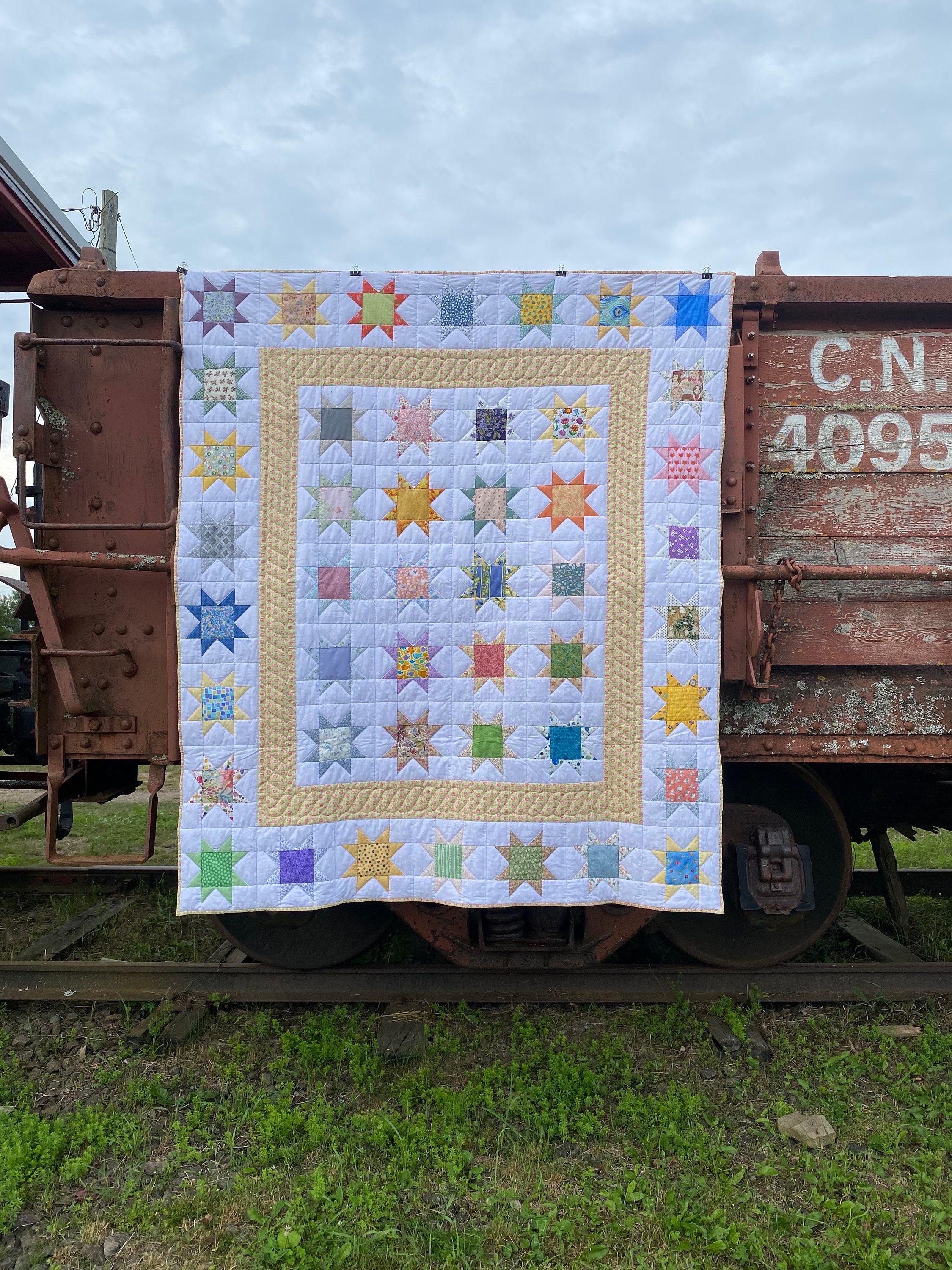Finished Star Lap Quilt, Homemade Lap Quilt, Finished Lap Quilt ...