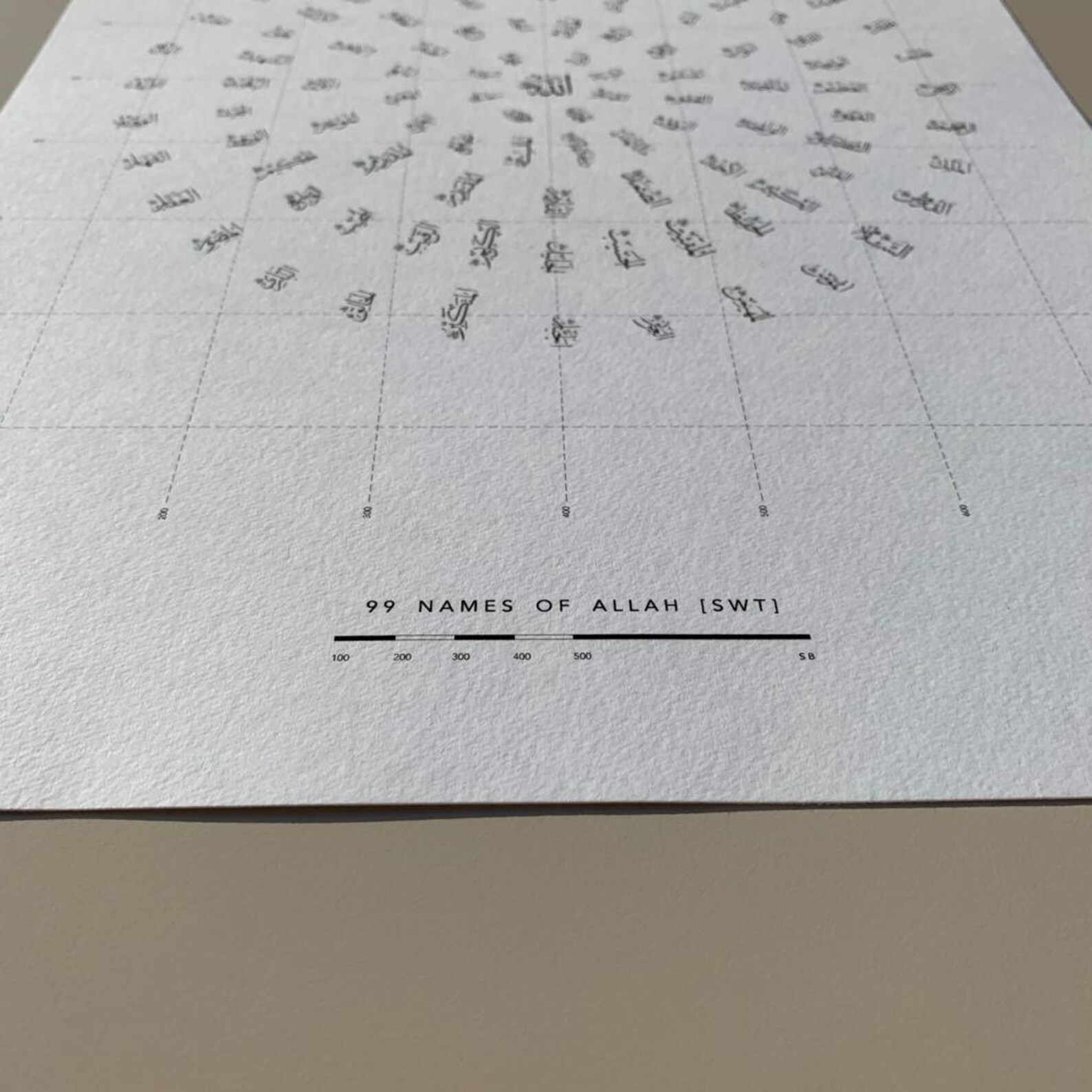 99 Name of Allah (SWT) on a 350 Gsm Watercolour Sheet Digital Print ...