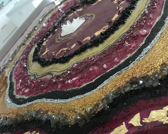 Ruby Red Geode Art - Etsy