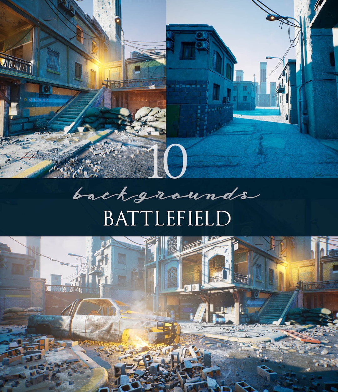 Battlefield/warzone/urban Scene/cinematic/backgrounds/digital ...