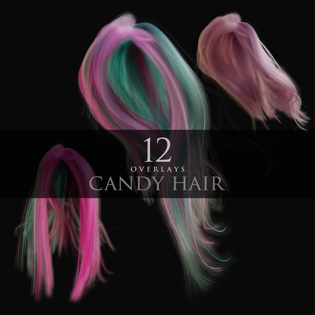 Candy Hair /overlays/swaps/fairy Hair/3d Renders/clipart/instant ...