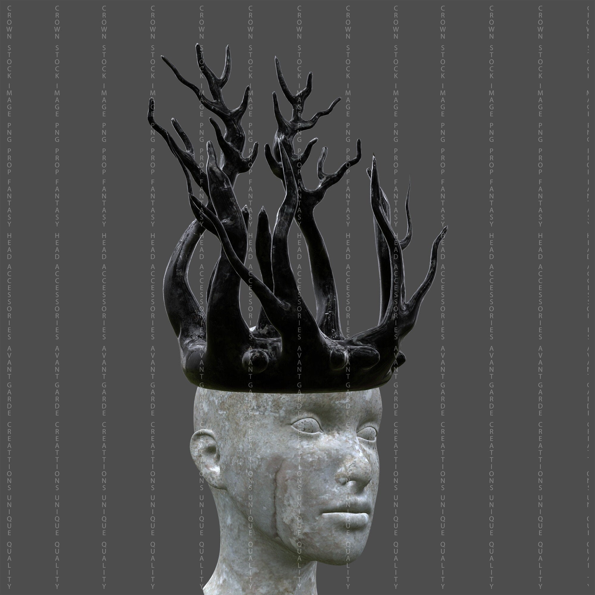 Tribal Crown/black Marble/headgear/accessories/stock | Etsy