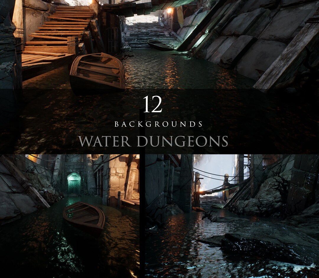 Water Dungeons/fantasy Background/castle/dark/fantasy/cinematic Scene ...