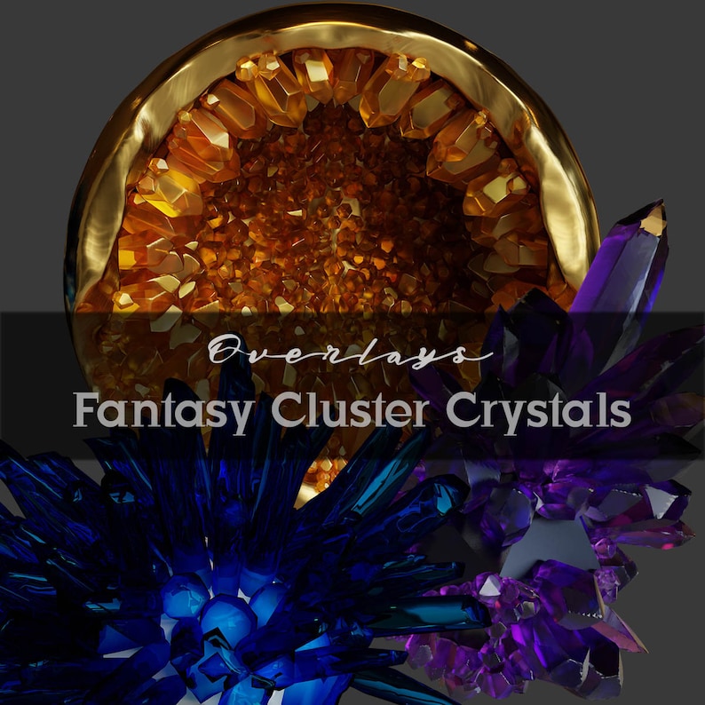 Crystal Clusters/overlays/fantasy Crystals/magical - Etsy