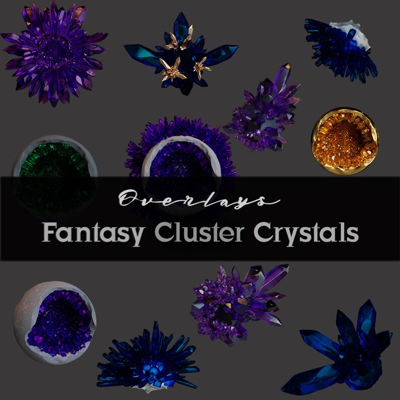 Crystal Clusters/overlays/fantasy Crystals/magical - Etsy