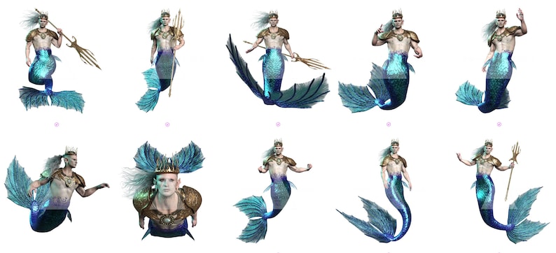 Merman/poseidon/god/fantasy Characters/fairy Tale/mythology/underwater ...