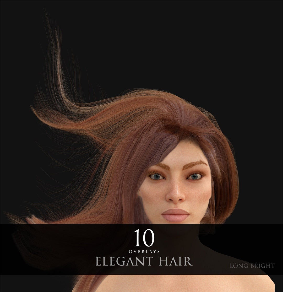 Elegant Hair /long Hair/red Hair/overlays/swaps/female/3d Render ...