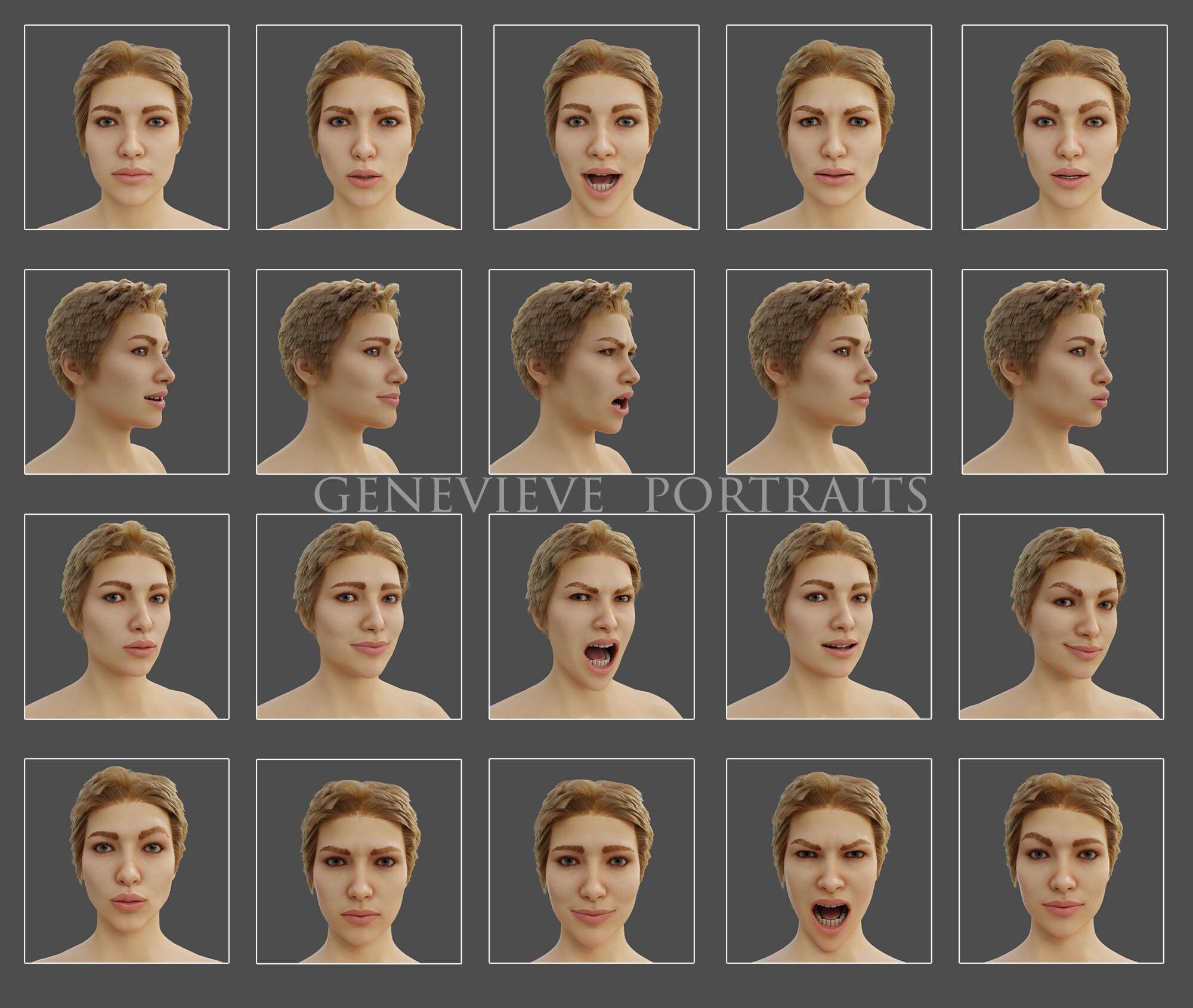 Genevieve Portraits/Overlays/Head | Etsy