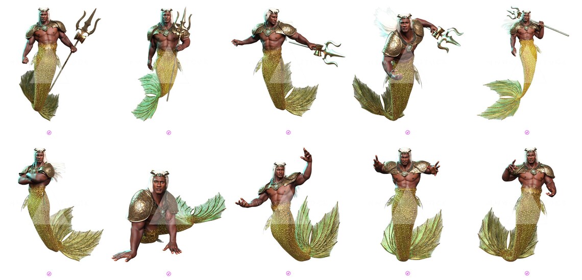 Merman/poseidon/god/fantasy Characters/fairy Tale/mythology/underwater ...