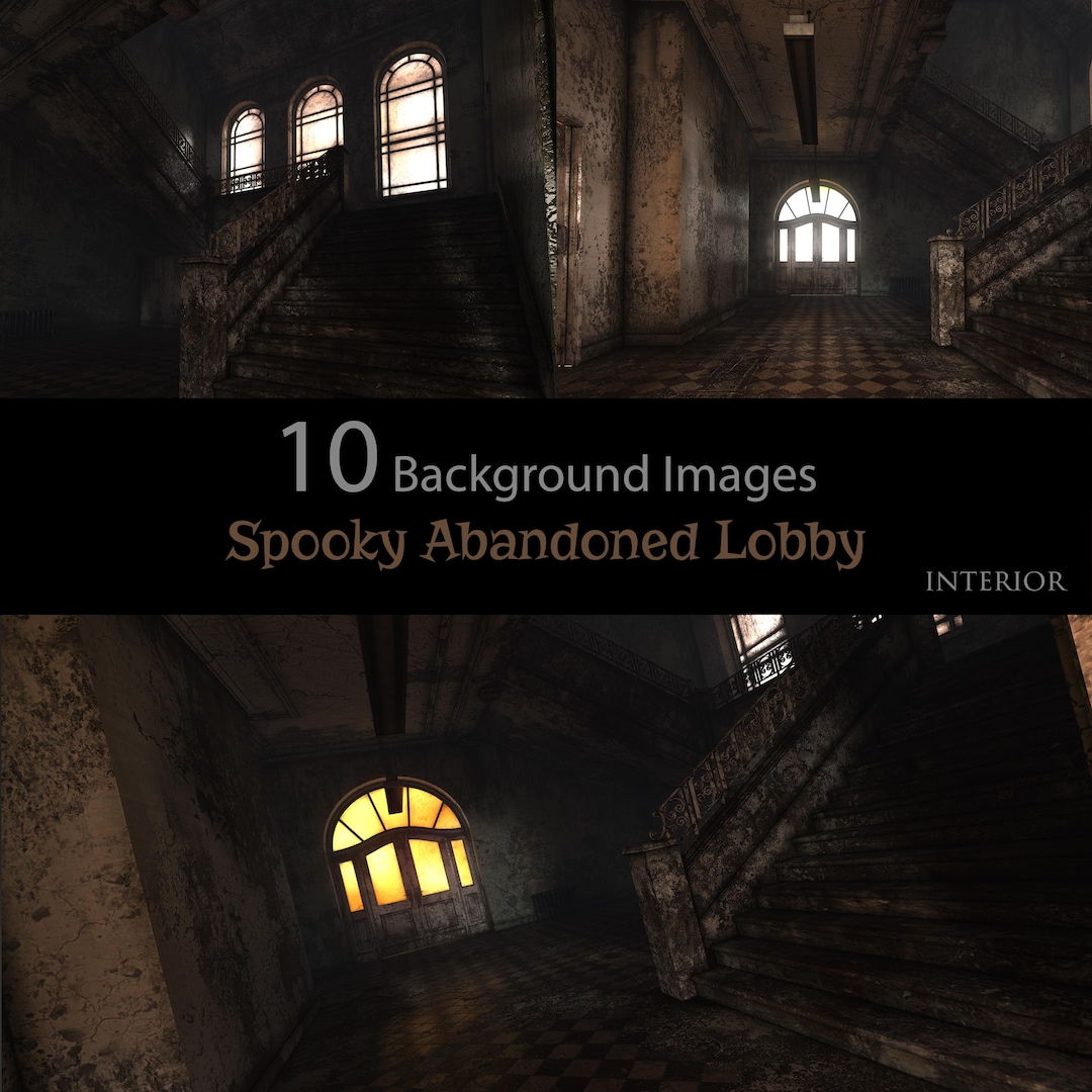 Abandoned Lobby/ Interior/background/spooky/dark/industrial/scary/stock ...