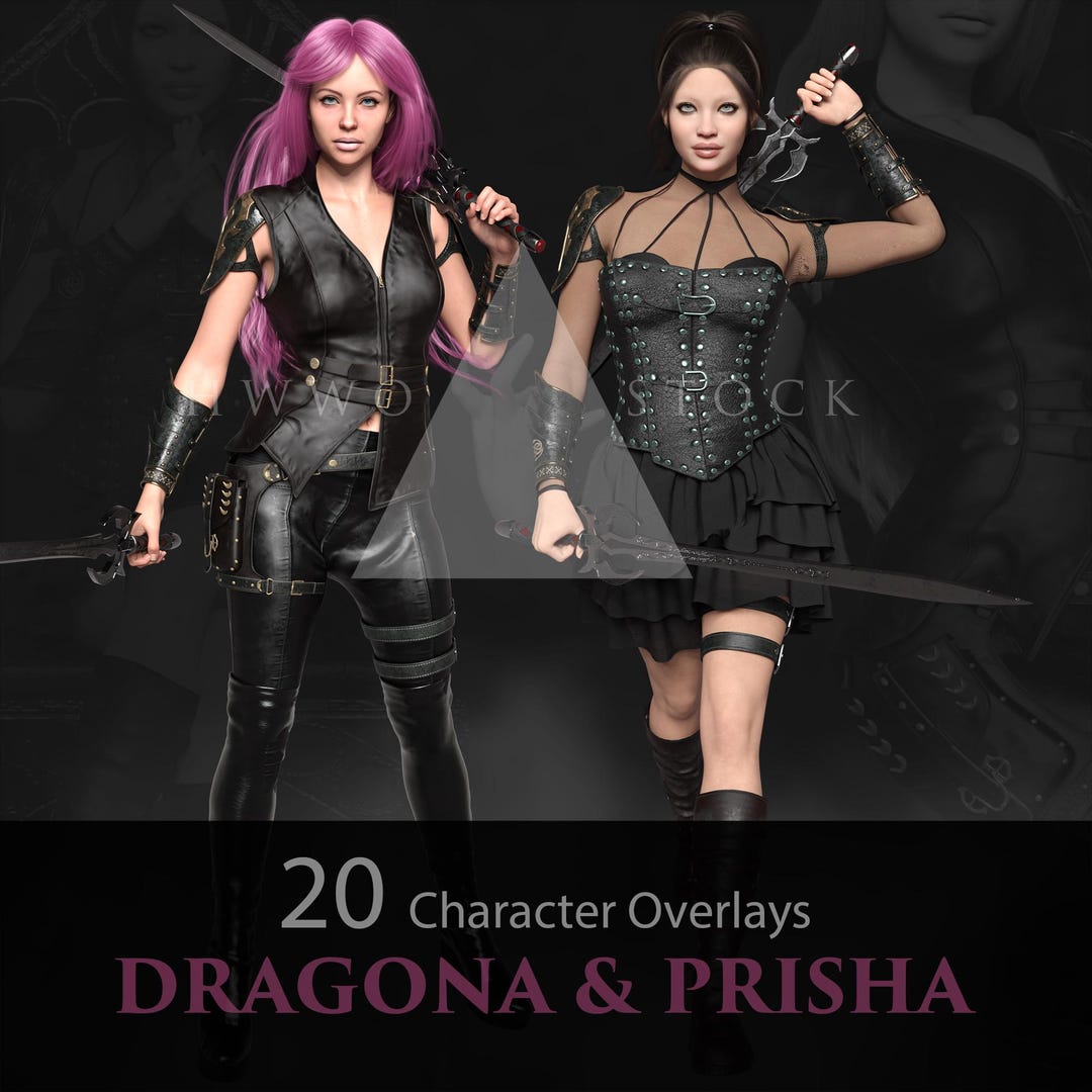 Dragona and Prisha/urban/fantasy Characters/leather/queen/overlays/3d Rendered/stock Images ...