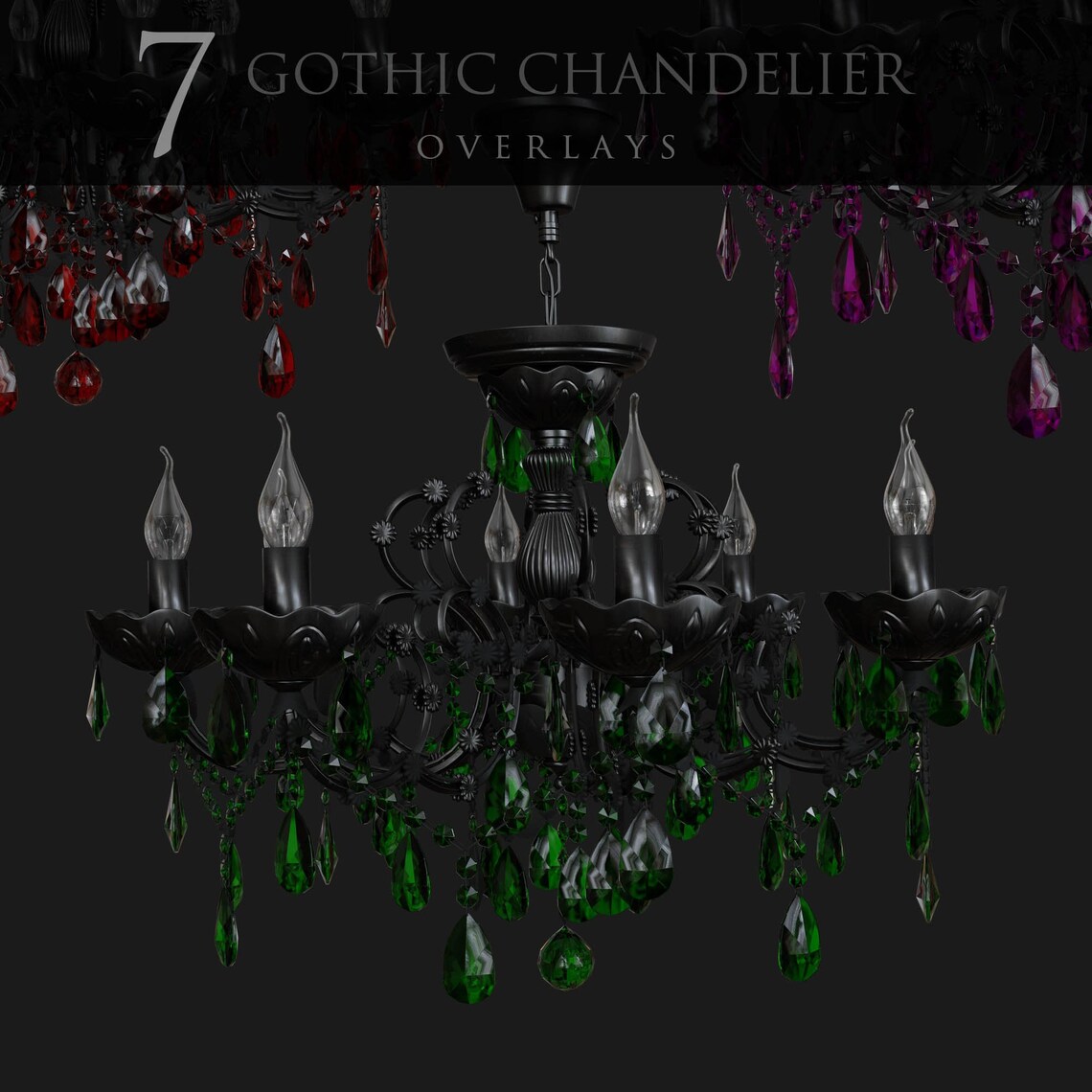 Chandeliers/gothic/overlays/magic/crystals/3d Renders/fantasy ...