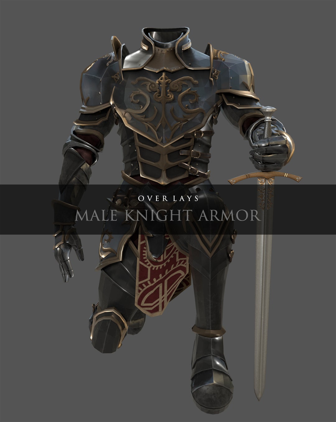 Male Armor/knight/epic Fantasy/fantasy/3d Rendered/clipart/overlay ...