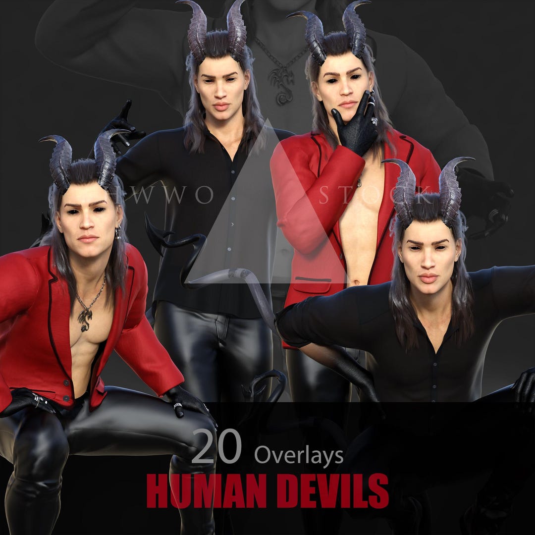 Human Devils/ Halloween/urban Fantasy/male Characters/devil/humor/png/overlay/3d Rendered ...