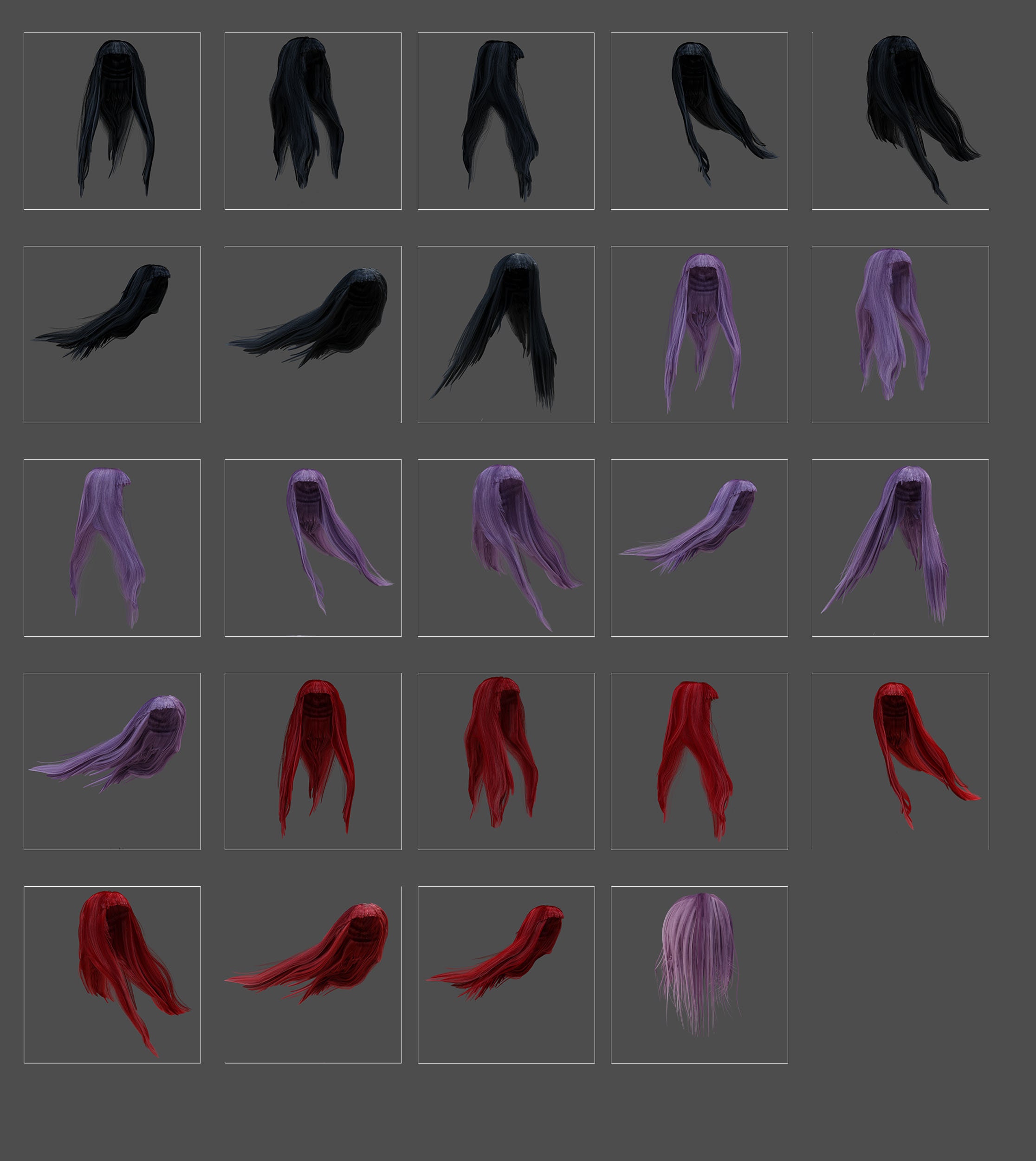 Elegant Hair /overlays/swaps/female/3d Renders/goth/clipart/instant ...