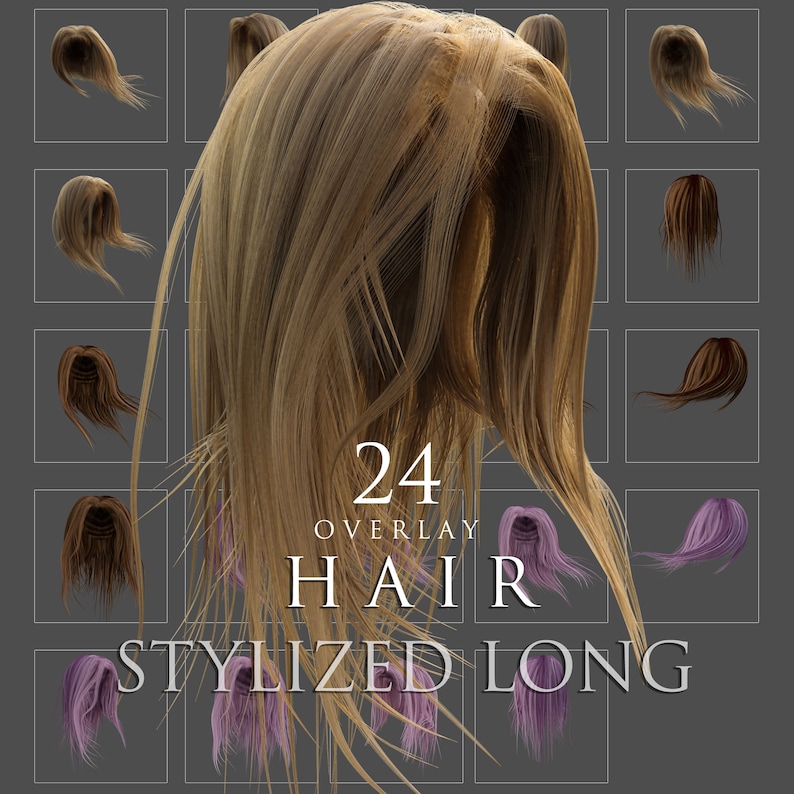Stylized Hair /overlays/swaps/female/3d Renders/fictional - Etsy