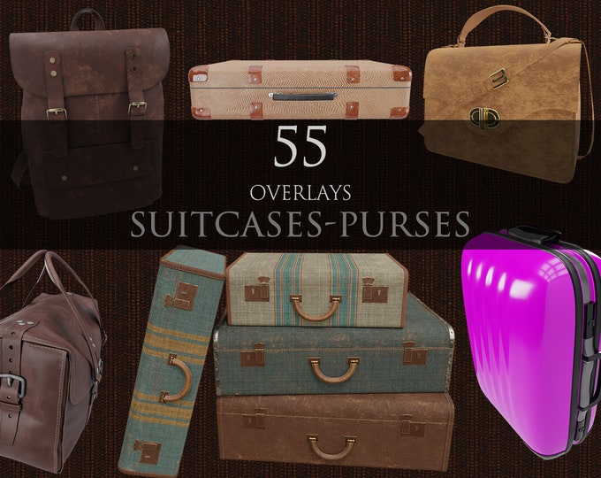 Luggage Photoshop Overlay, Set 2, Traveling, Tourist, Vacation, Family ...