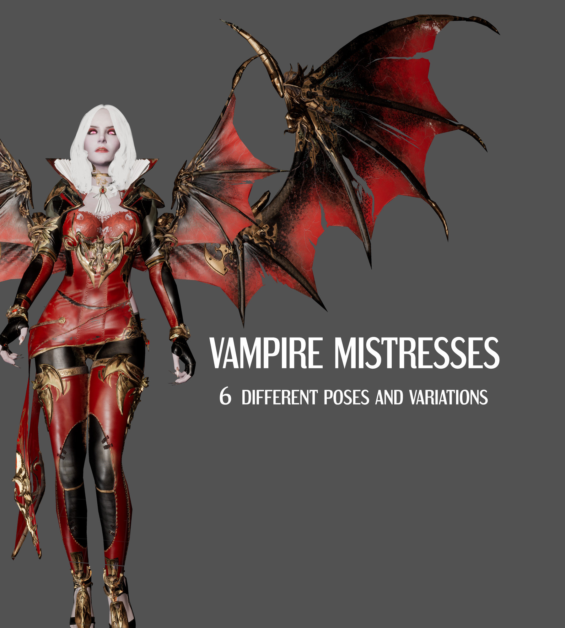 Vampire Mistress/bat Woman/wings/gothic/beauty/fantasy Character ...