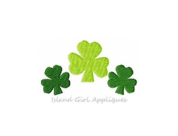 Three Shamrocks Mini Machine Embroidery Design | Etsy