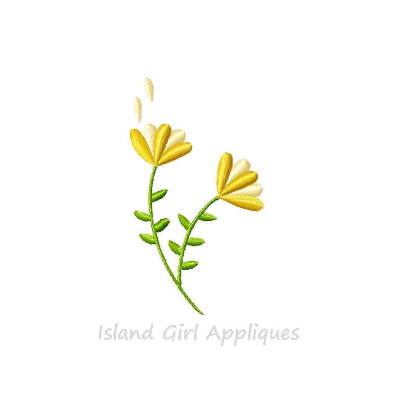 Two Spring Flowers Machine Embroidery Mini Design 7 Sizes - Etsy