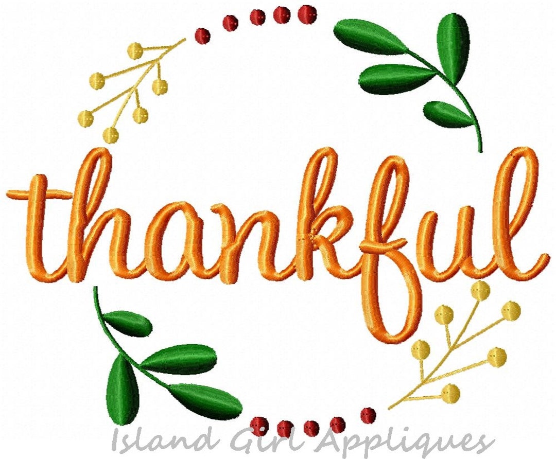 Thankful Machine Embroidery Design, Thanksgiving Embroidery - Etsy