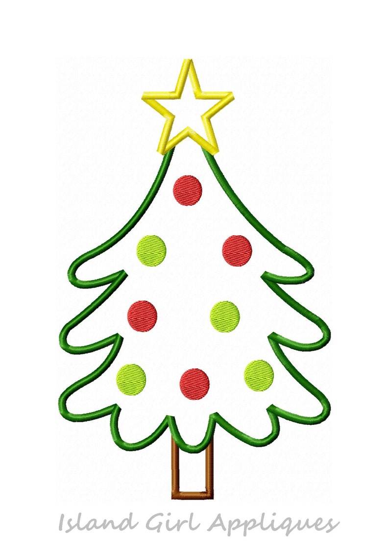 Christmas Tree Machine Embroidery Applique Design - Etsy