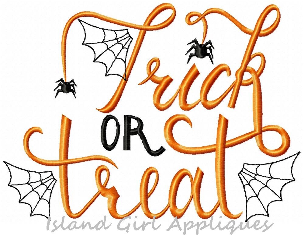 Trick or Treat Machine Embroidery Design - Etsy