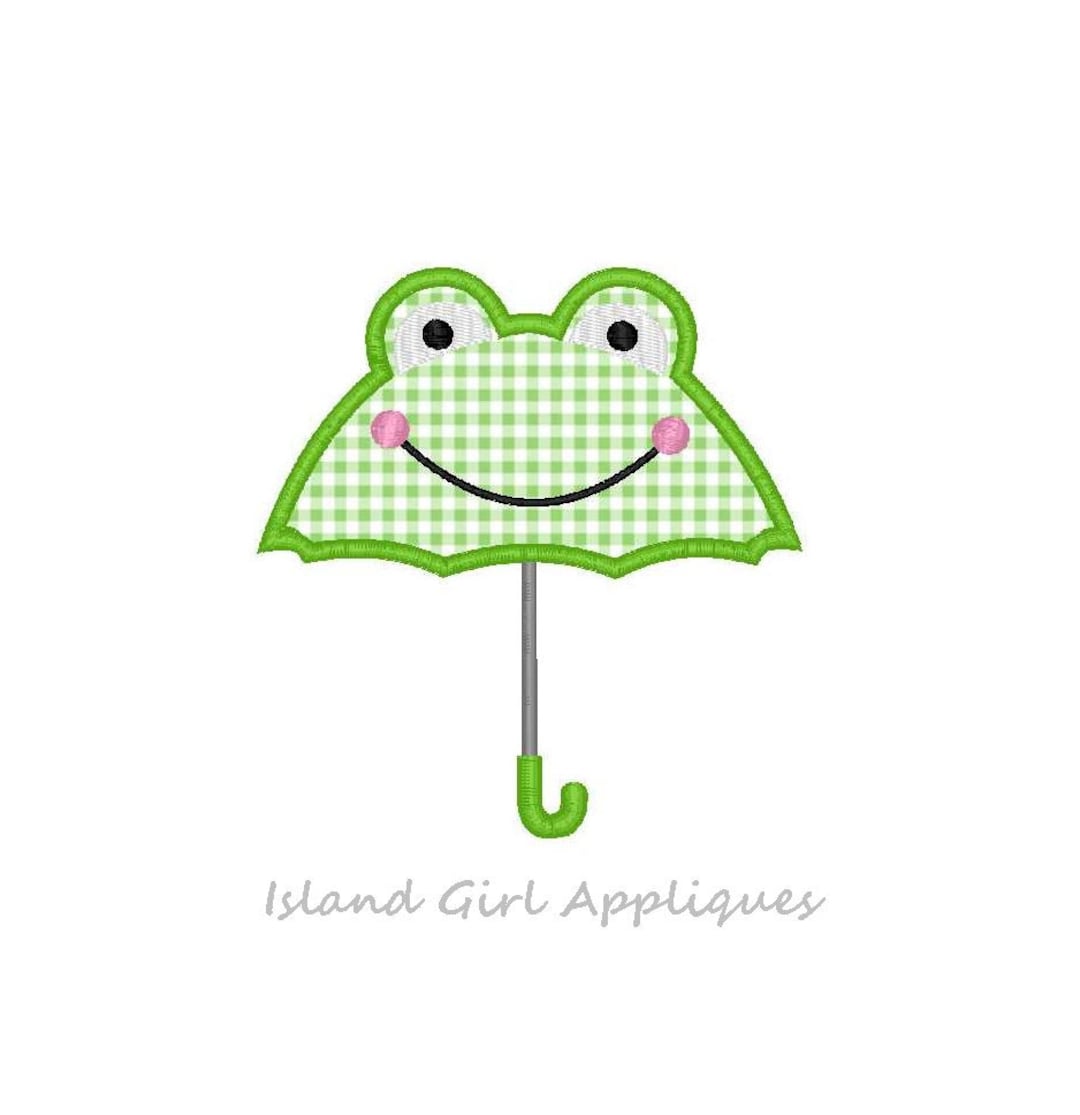 Frog Umbrella Machine Embroidery Applique Design, Froggy Umbrella - Etsy