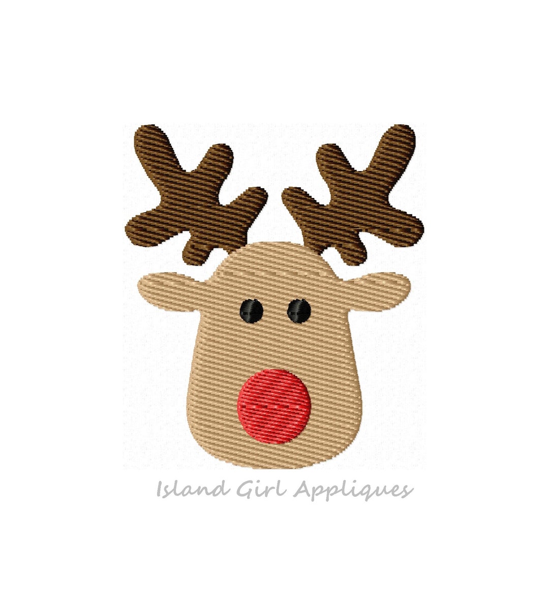 Reindeer Mini Machine Embroidery Design, Rudolph Mini - Etsy