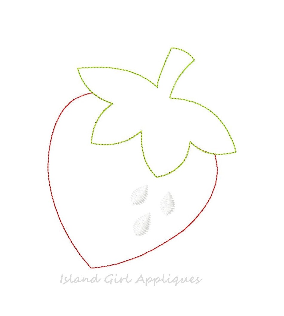 Bean Stitch Strawberry Machine Embroidery Applique Design - Etsy