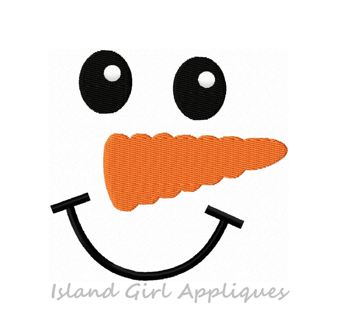 Snowman Face Mini Machine Embroidery Design - Etsy