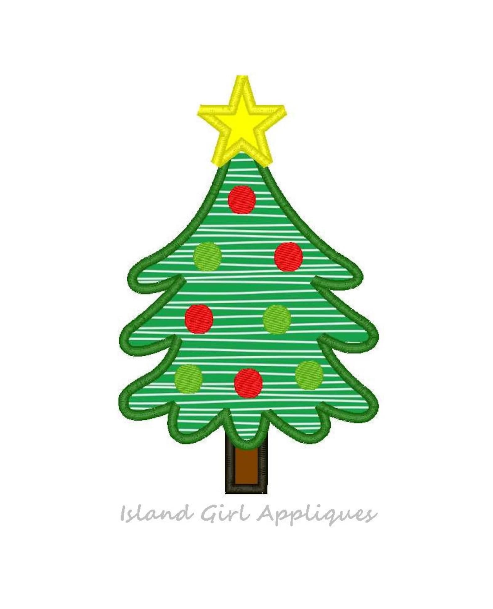 Christmas Tree Machine Embroidery Applique Design - Etsy