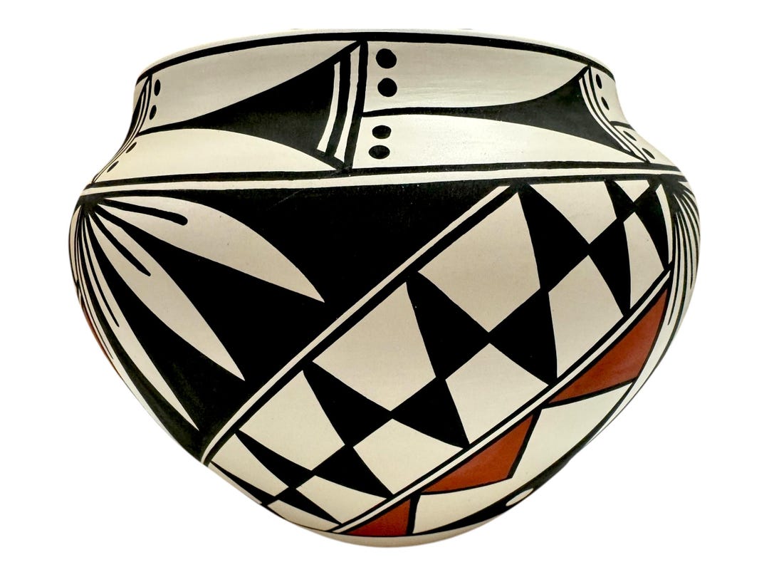 Native American Pottery Acoma Handmade Hand Painted Southwest Indian ...