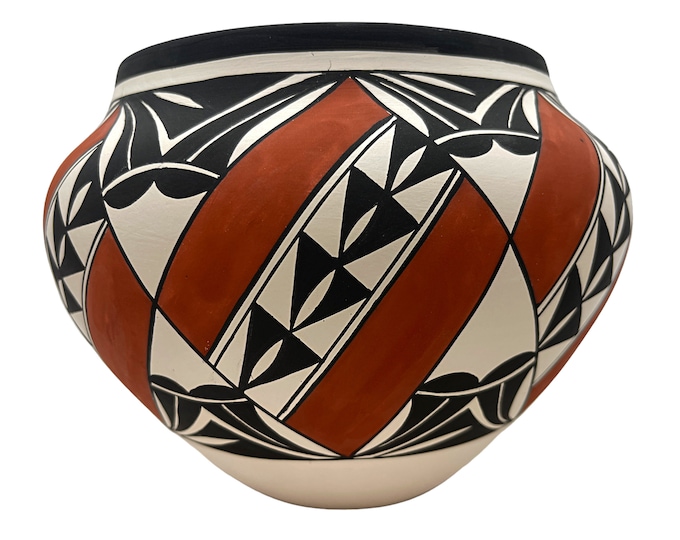 Native American Pottery Acoma Fine Line Handmade Hand Painted Southwest ...