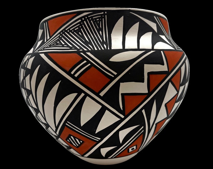 Native American Pottery Acoma Handmade Stunning Work Beautiful Vase ...