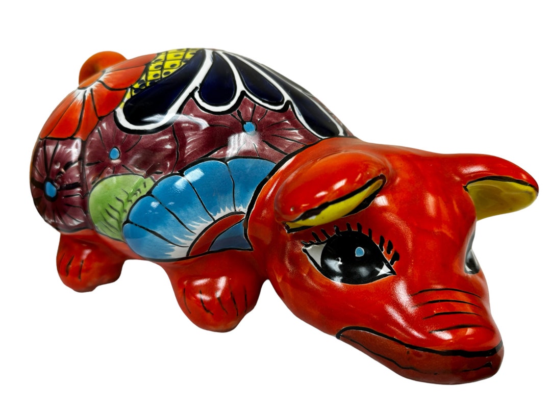 Talavera Pig Sculpture Animal Piggy Yard Art Mexican Pottery Handmade ...