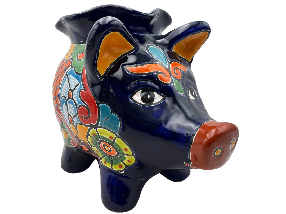 Talavera Piggy Pig Planter Large Animal Pot Mexican Pottery - Etsy