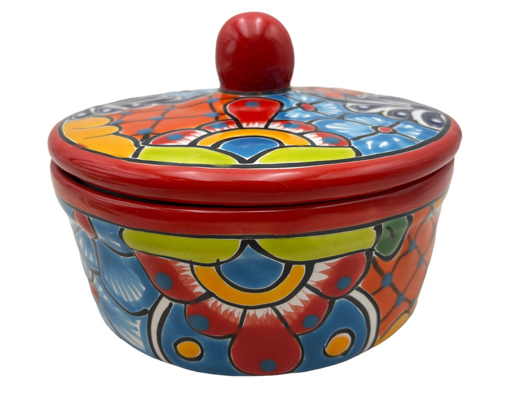 Ceramic Tortilla Warmer, Multcolor, Talavera Handmade Mexican Pottery ...