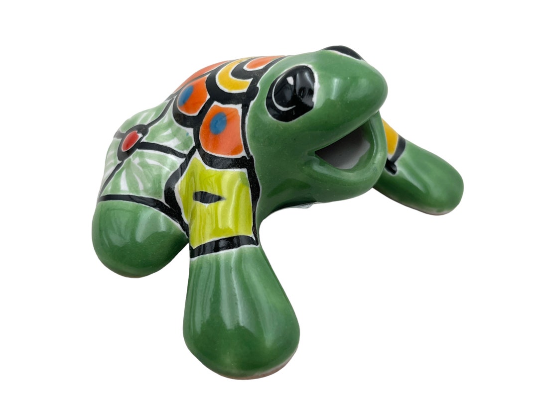 Talavera Frog Sculpture Cute Mexican Pottery Folk Cute Art Wall Art ...