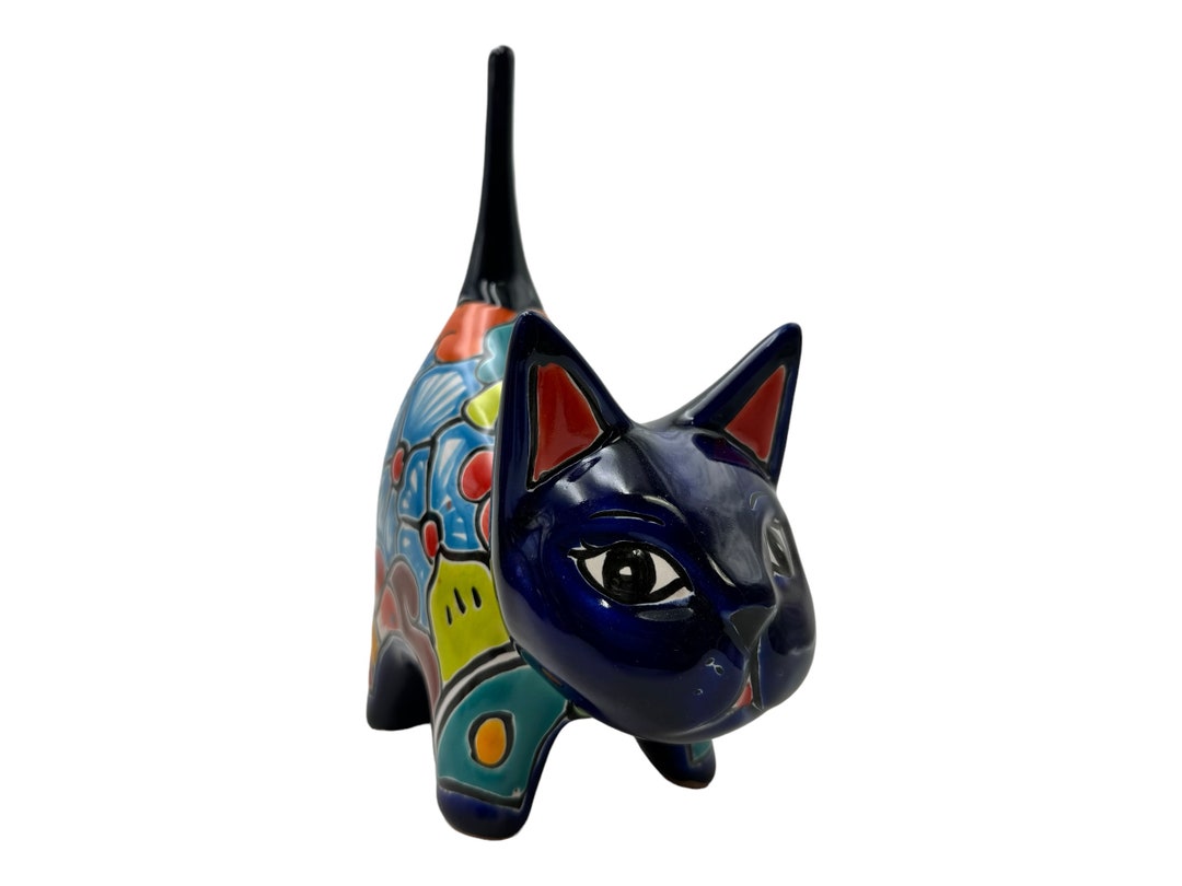 Talavera Cat Sculpture Cute Ring Holder Cute Mexican Pottery Home Decor ...